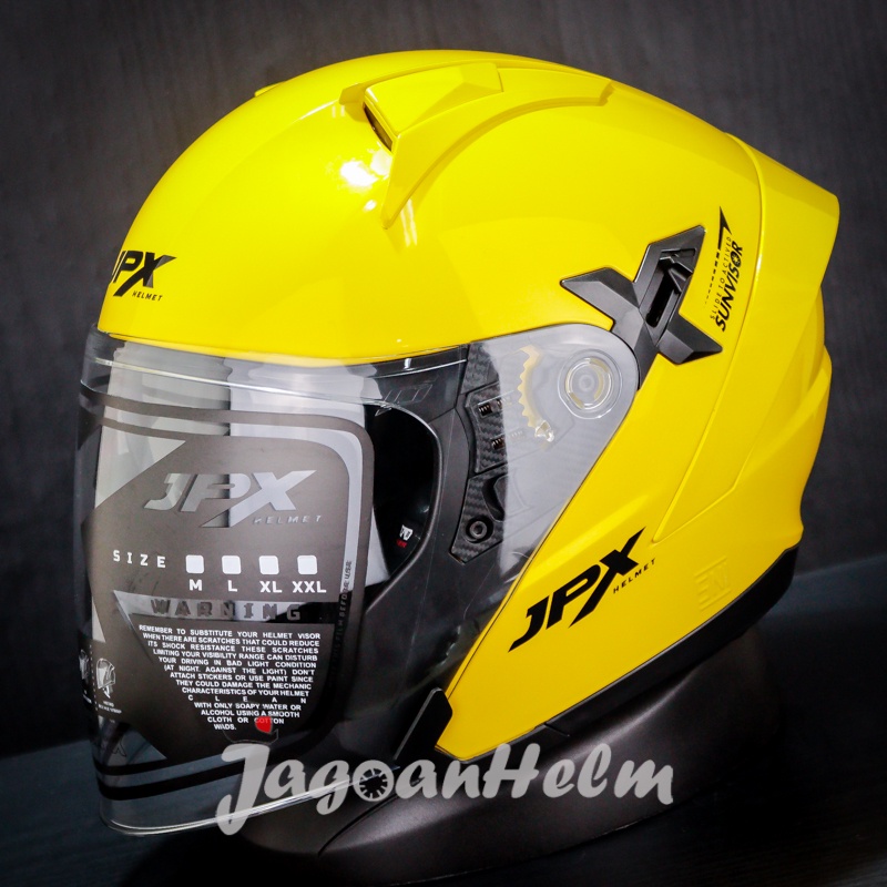 Jual JPX HELM NOVA X SOLID | YELLOW LEMON GLOSSY | NOVA-X DOUBLE VISOR | MICROLOCK | Shopee ...