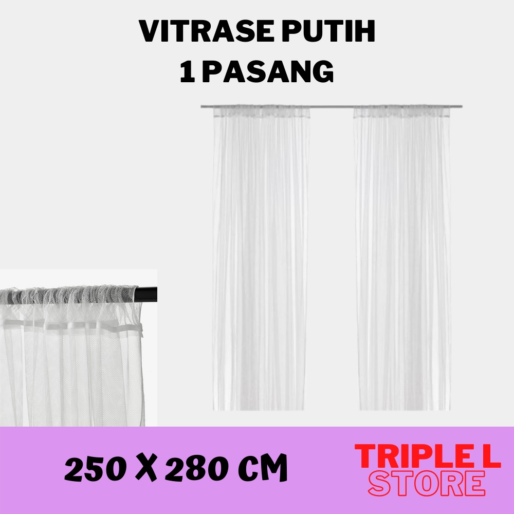 Jual Vitrase gorden Jendela Jaring Polos 1 Pasang 250 x 280 cm | Shopee ...