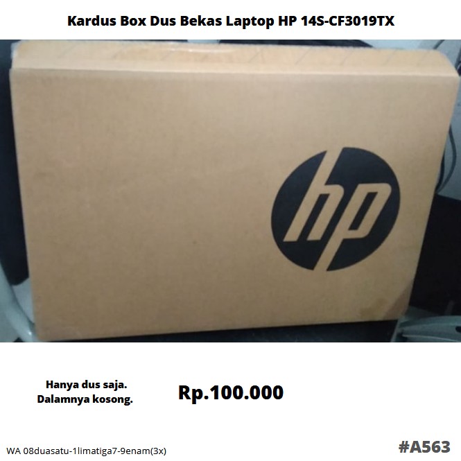 Jual Kardus Box Dus Bekas Laptop HP 14S-CF3019TX 14 inch #A536 | Shopee ...