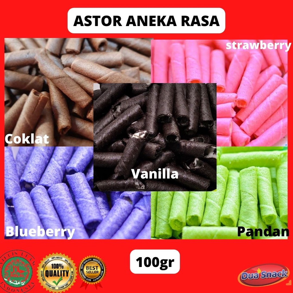 Jual Snack Makanan Ringan Astor Aneka Rasa 100gr Enak Manis Renyah ...