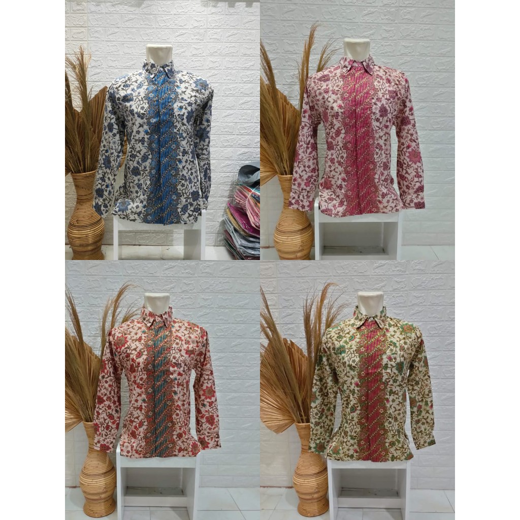 Jual JLshop KEMEJA BATIK MODERN NEW KEMBANG BAHAN PRADA FOIL SUPER ...