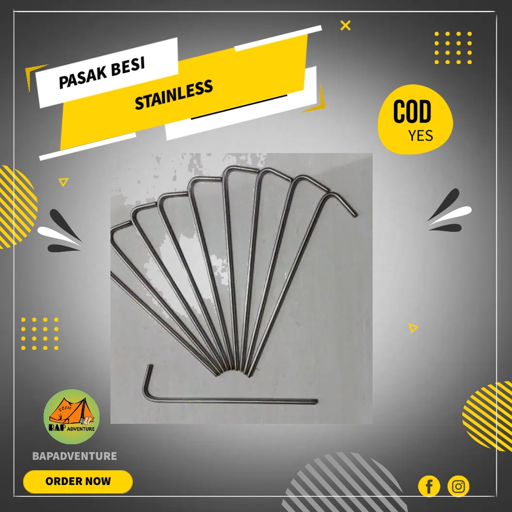 Jual PASAK TENDA OUTDOOR CAMPING KEMPING KEMAH HIKING BESI STAINLEES ...