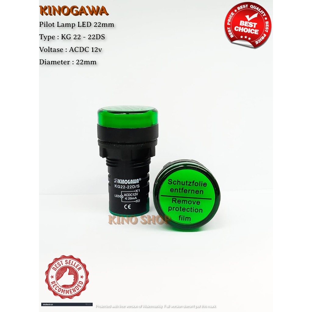 Jual Pilot Lamp LED 22mm 12V Hijau - Lampu Panel Indikator 22mm Hijau ...
