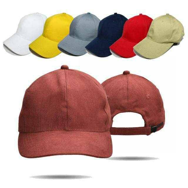 Jual Topi Polos Putih Kualitas Distro Bahan Rafel pengait Penyetel RELL ...