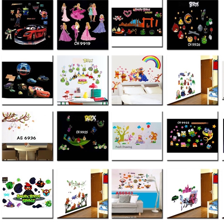 Jual WPSBGS PROMO PART1 MOTIF LUCU ANAK 60X90CM WALL STICKER DINDING ...