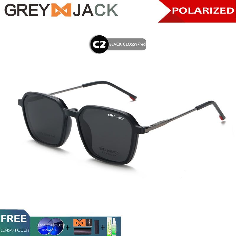 Jual Grey Jack Kacamata Clip On Polarized Anti UV/Anti Silau 2in1 Bisa Minus Tr90+METAL Model ...