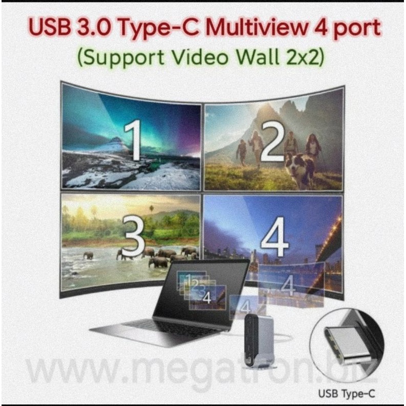Jual USB 3.1 type-C Multiview 4 port HDMI - Extend to 4 Monitor ...