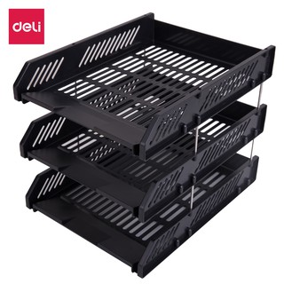 Deli File Tray / Rak File Susun Bahan Plastik 2/3 Tingkat E920X ...