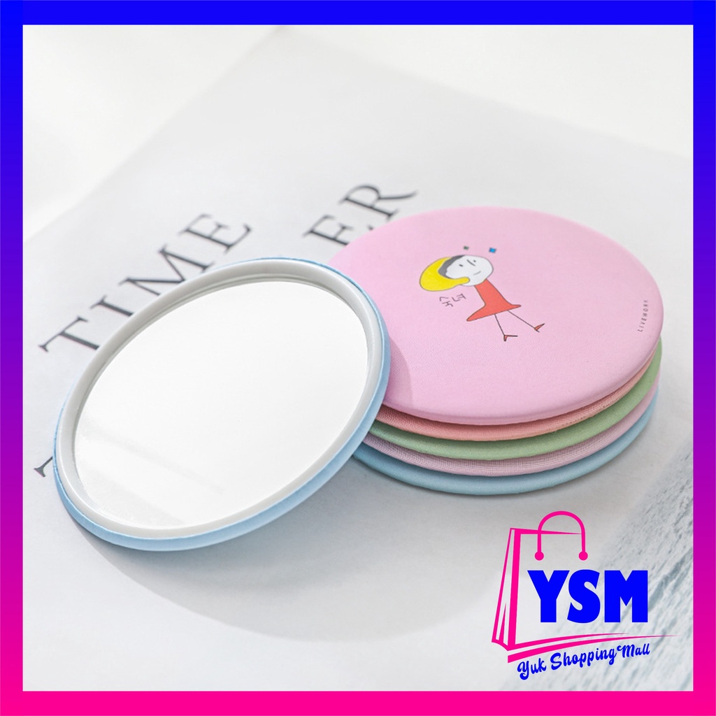 Jual YSM Cermin Bulat Karakter Kaca Cermin Make Up Mini Kaca Travelling ...