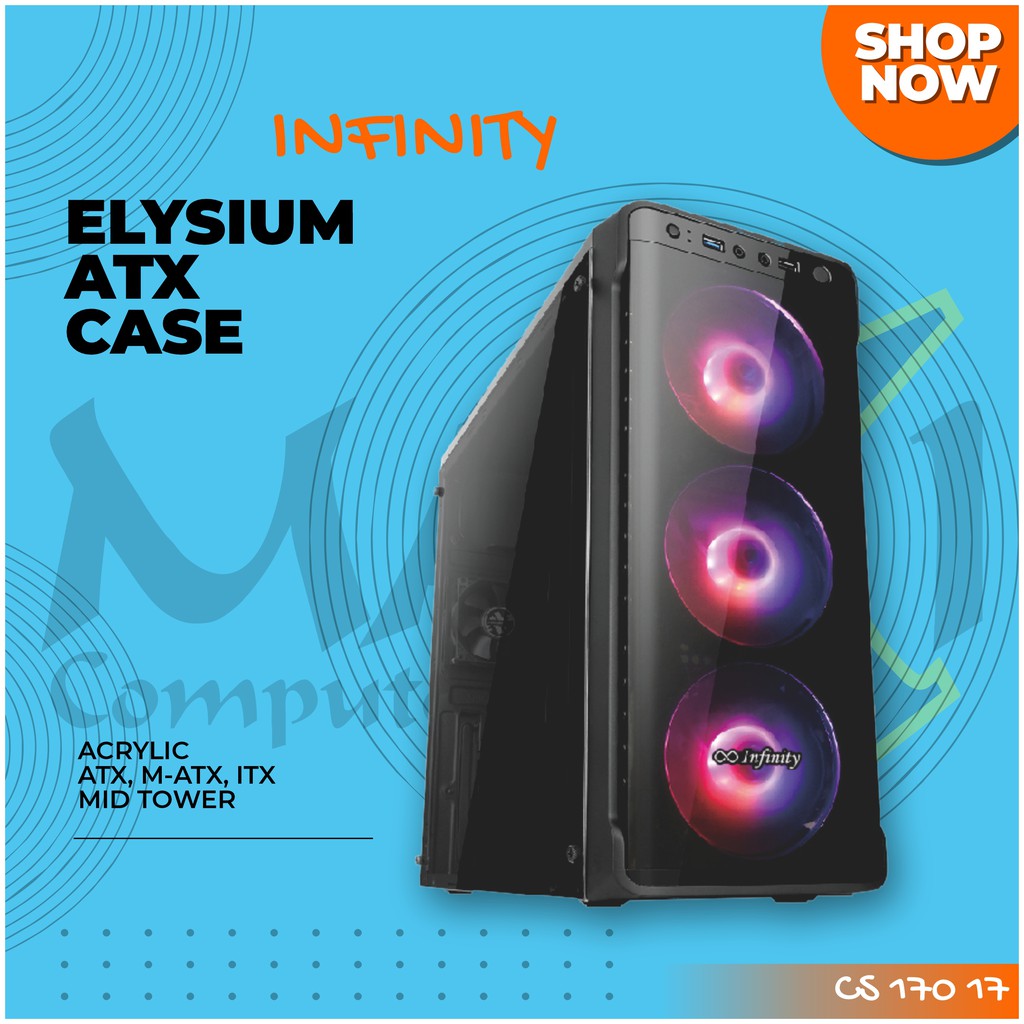 Jual Infinity Elysium Acrylic Side & Front Panel ATX Mid Tower Casing ...