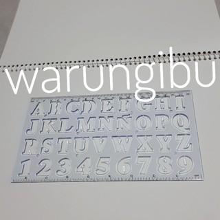 Jual Alphabet Ruler Template Penggaris Cetakan Huruf Besar Dan Angka ...