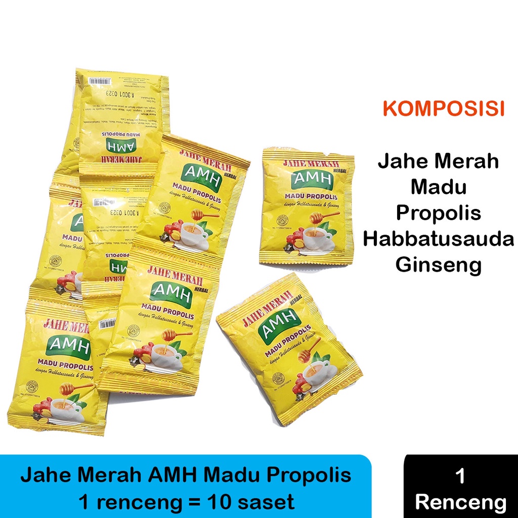 Jual AMH jahe merah Madu Propolis Jahe Merah Renceng AMH isi 10 pcs ...