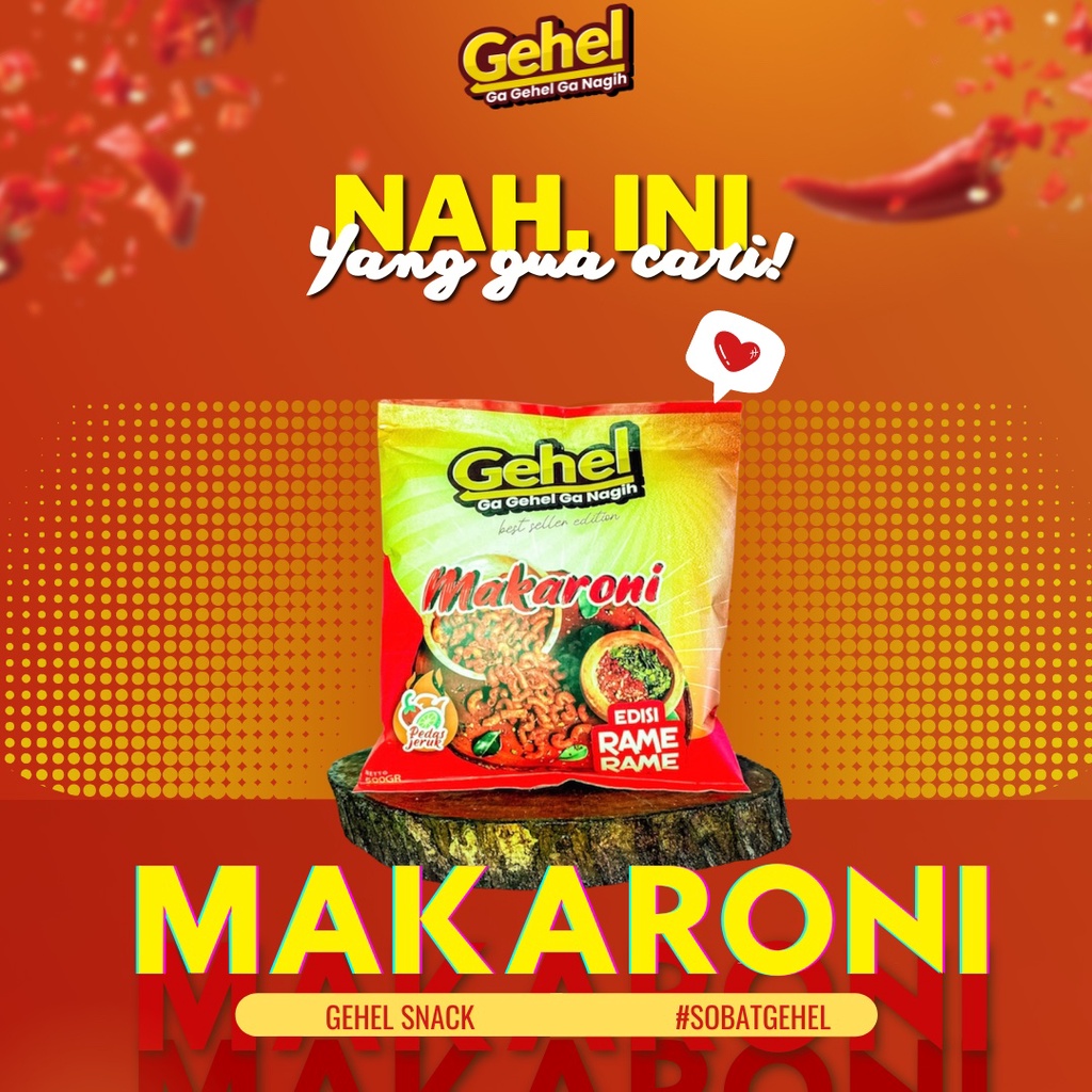 Jual Gehel Snack Makaroni Terenak Lezat Gurih Extra Pedas Jeruk Isi ...