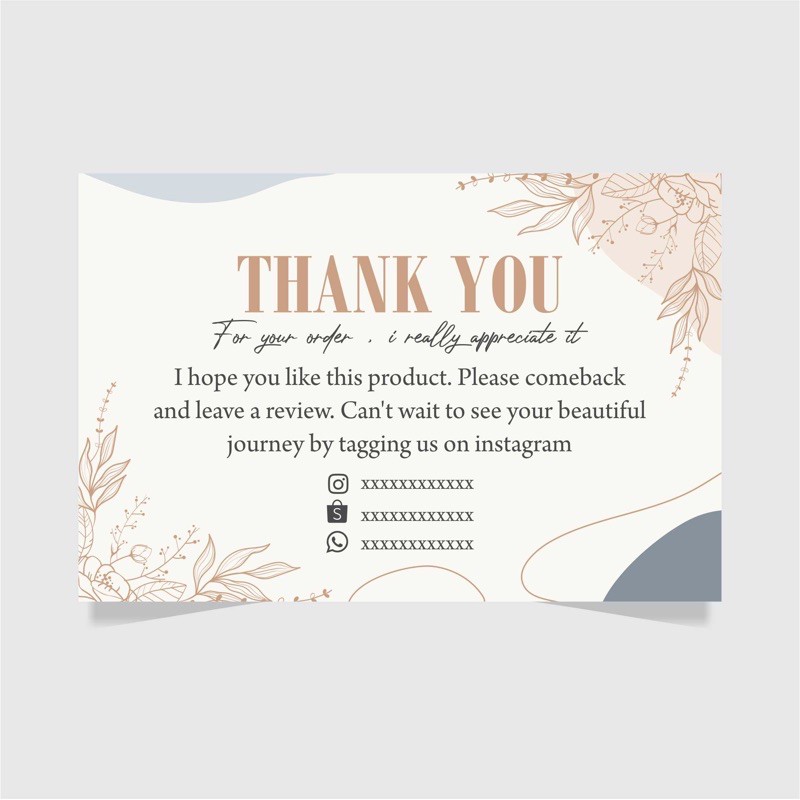 THANK YOU CARD OLSHOP | Shopee Indonesia