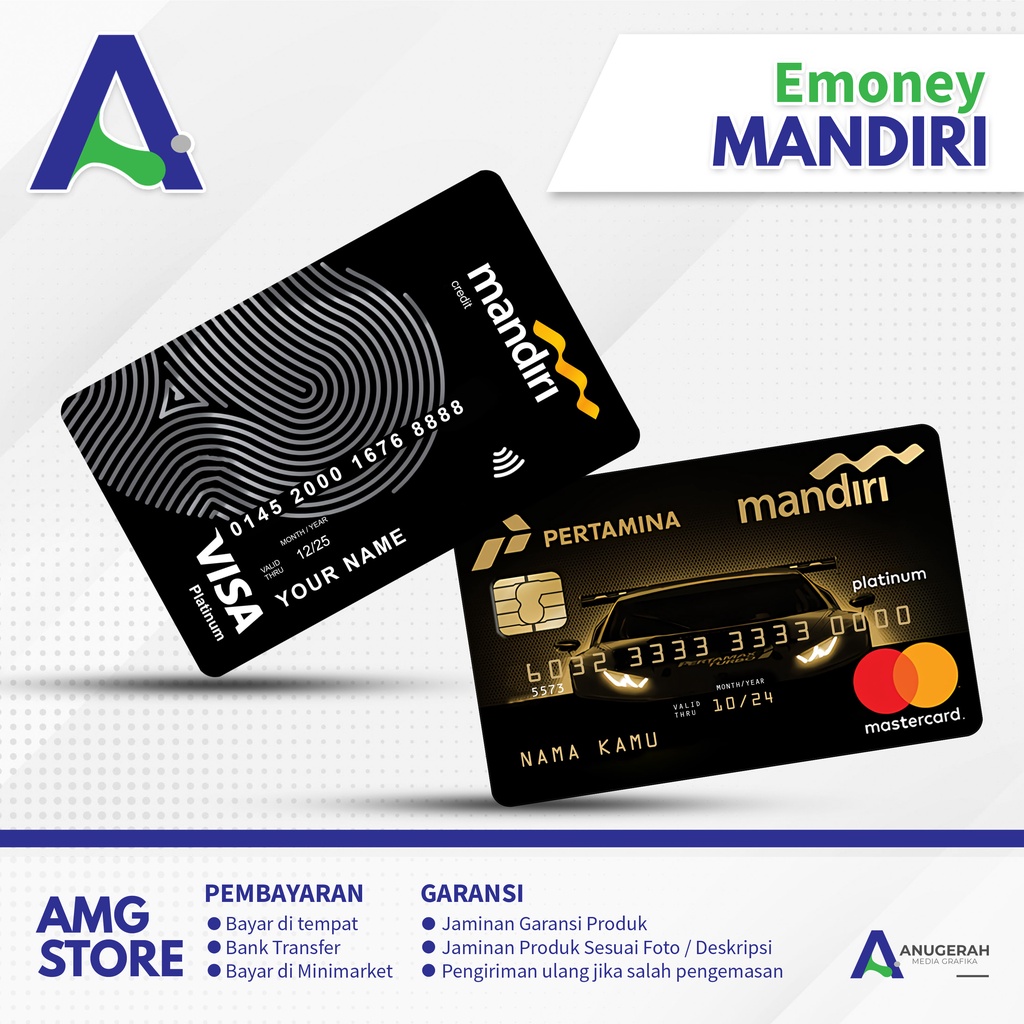 Jual Kartu E-money Mandiri Credit Platinum Custome Nama | Shopee Indonesia