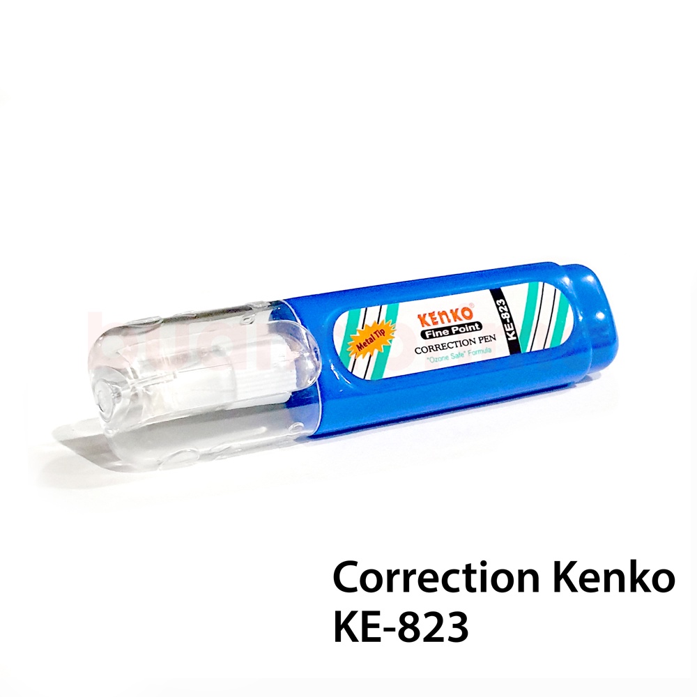 Jual Correction Fluid Kenko KE-823 Biru Tip X Ex Metal Tip Cair Tipex ...