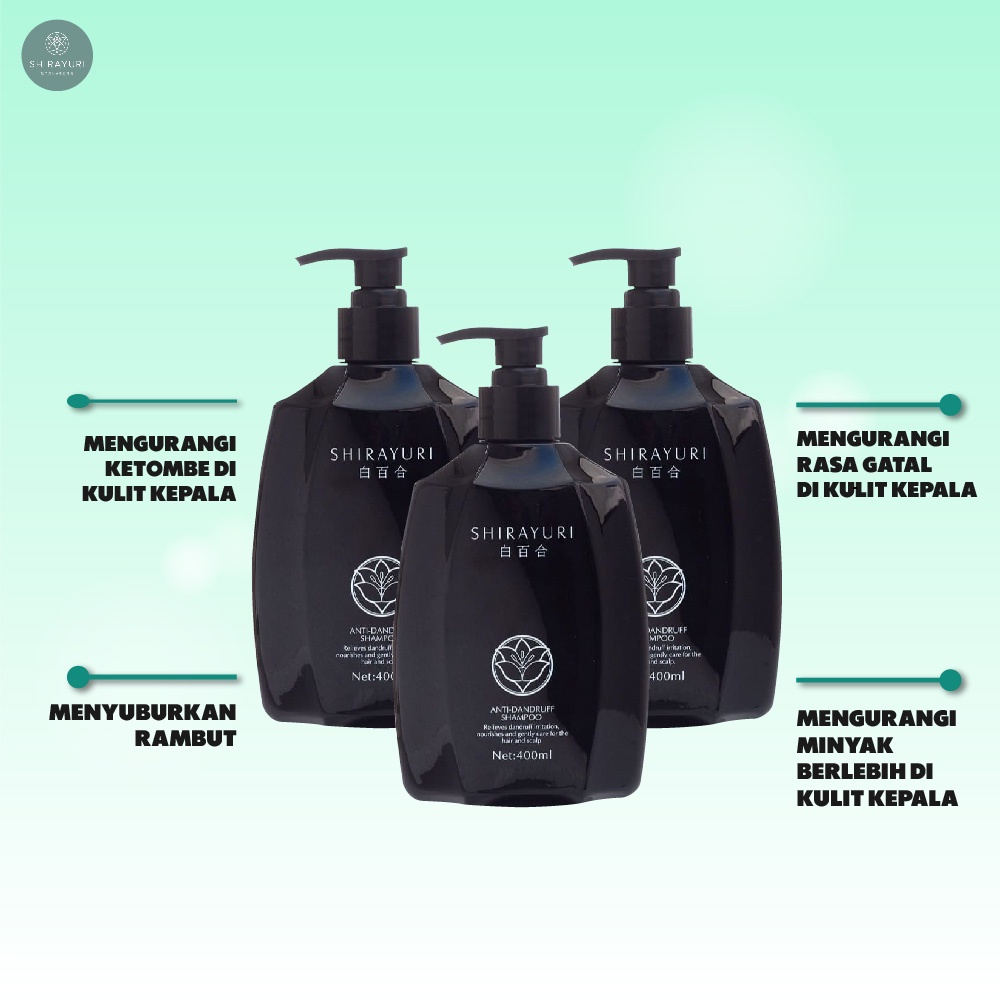 Jual SHIRAYURI OFFICIAL 3 Anti Dandruff Shampoo 400 ml Perawatan Rambut ...