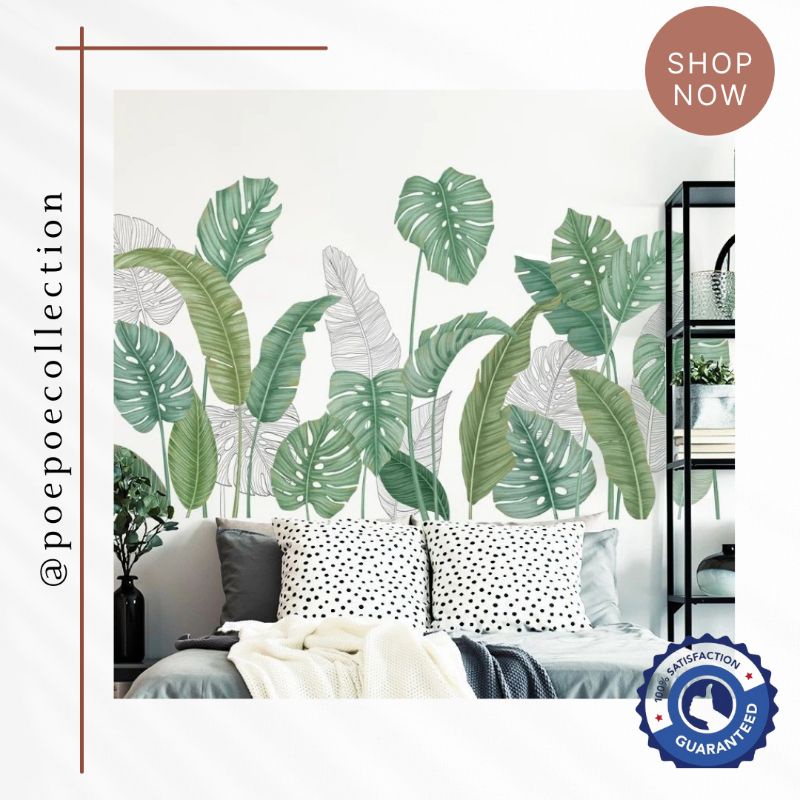 Jual Wall sticker Premium Dinding Rumah Kamar Banana Leaf Tropical ...