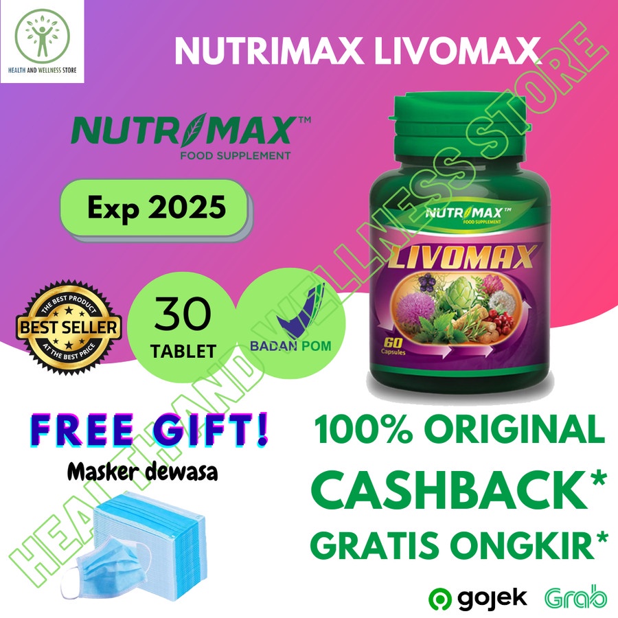 Jual NUTRIMAX LIVOMAX 30 TABLET KESEHATAN HATI LIVER GINJAL KIDNEY ...