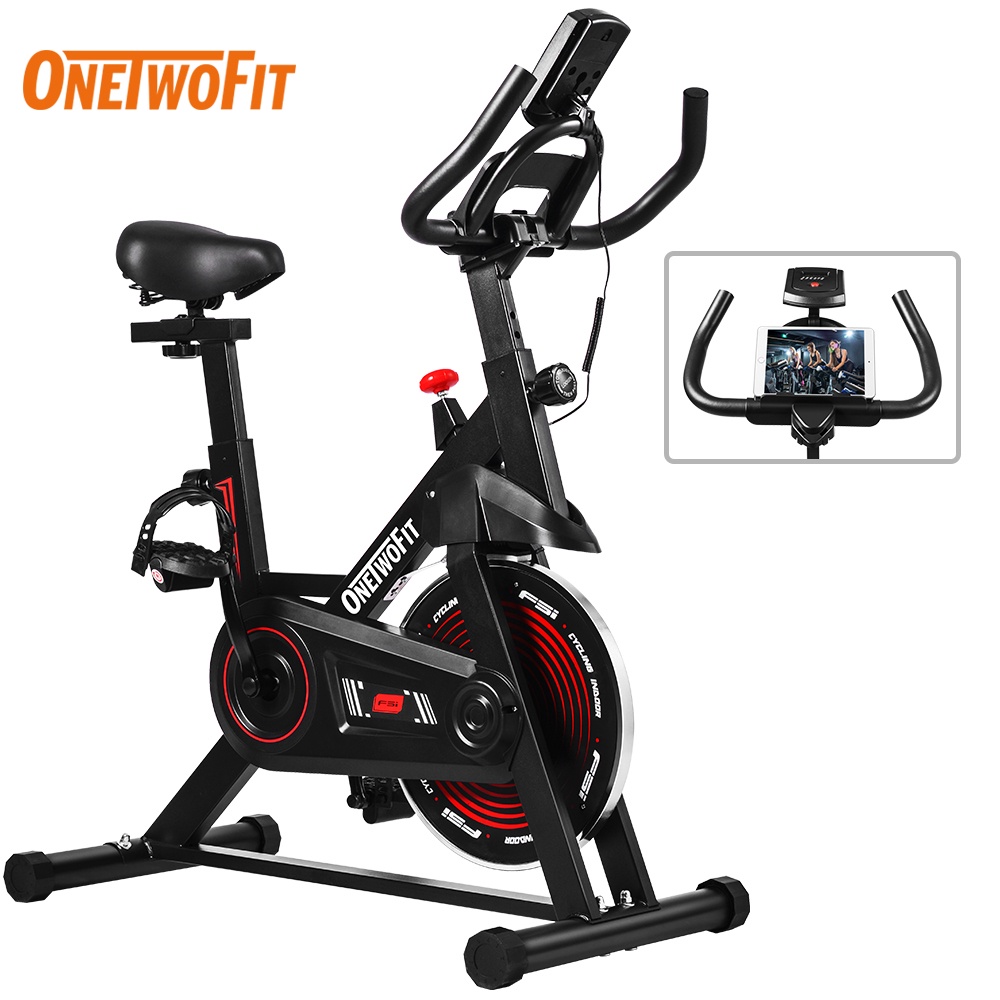 Jual OneTwoFit Alat Fitness Spinning bike LCD Monitor Adjustable Seat Exercise Bike sepeda ...