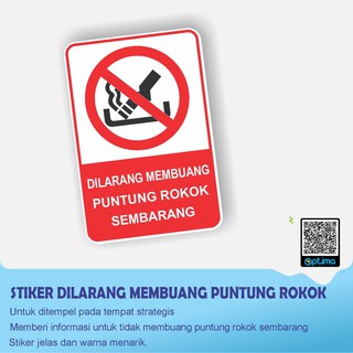 Jual STIKER DILARANG MEMBUANG PUNTUNG ROKOK SEMBARANGAN Indonesia ...