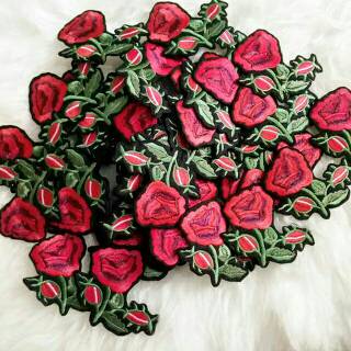 Jual Patch bunga/patch brand/stiker bordir/patch bunga mawar | Shopee ...