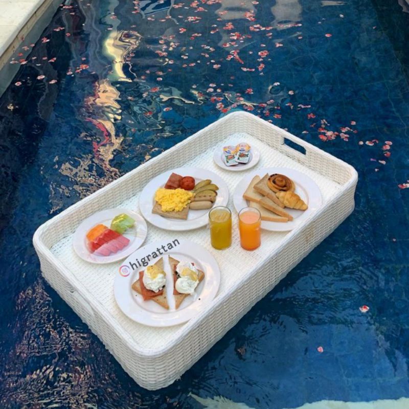 Jual Rectangular floating tray | Floating Breakfast Tray | Nampan Apung ...