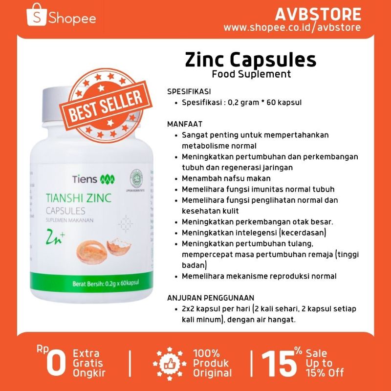 Jual Zinc Capsule, isi 60 kapsul, 100% Asli, bukan repacking, segel ...