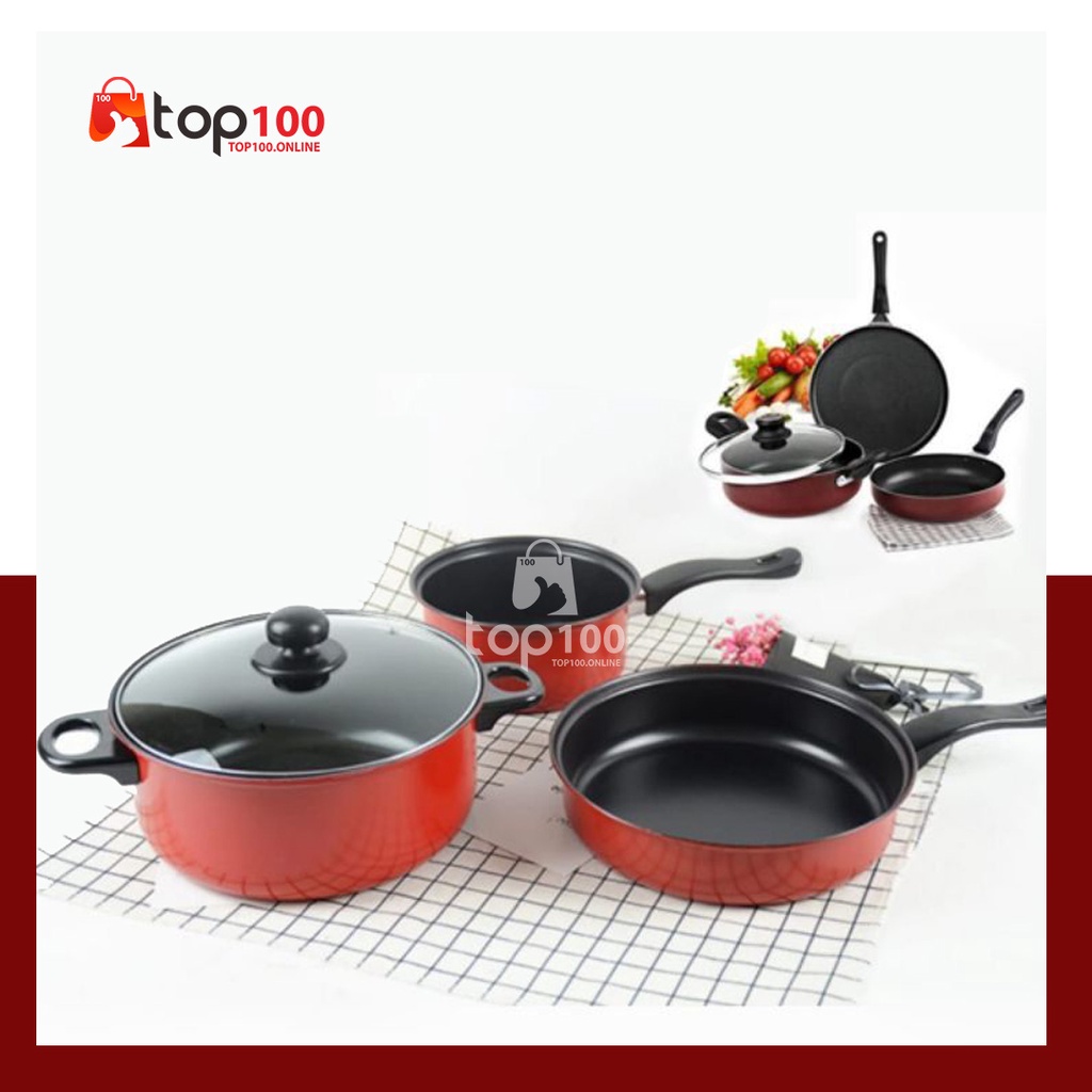 Jual Top100 - Panci Set Stainless Steel Panci Sup Mie Rebus Teflon ...