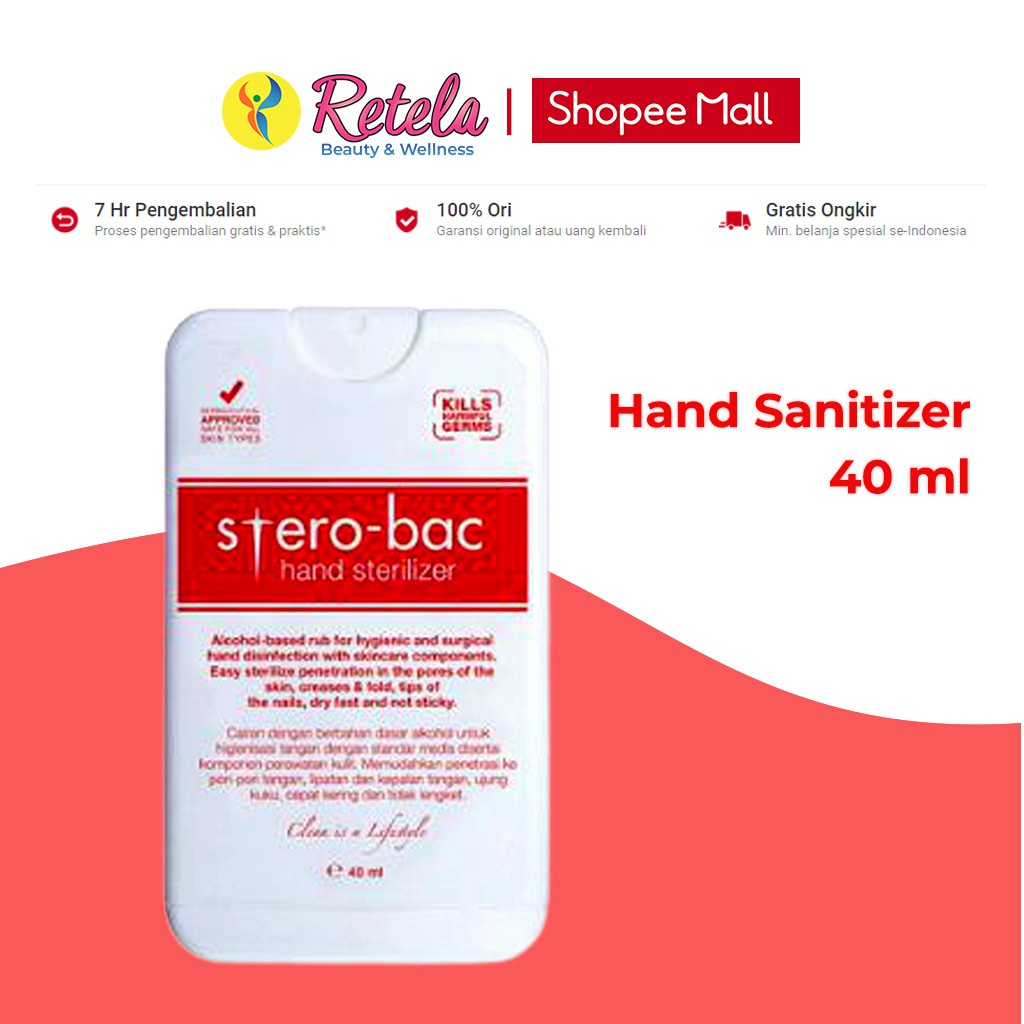 Sterobac Hand Sterilizer 40Ml / Hand Sanitizer | Shopee Indonesia