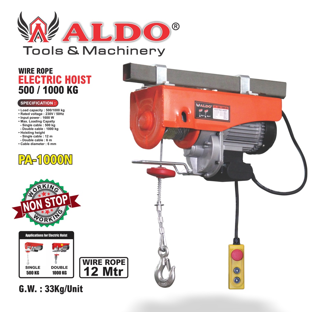 Jual ELEKTRIK HOIST / KATROL ELEKTRIK 1000 KG PA-1000N | Shopee Indonesia