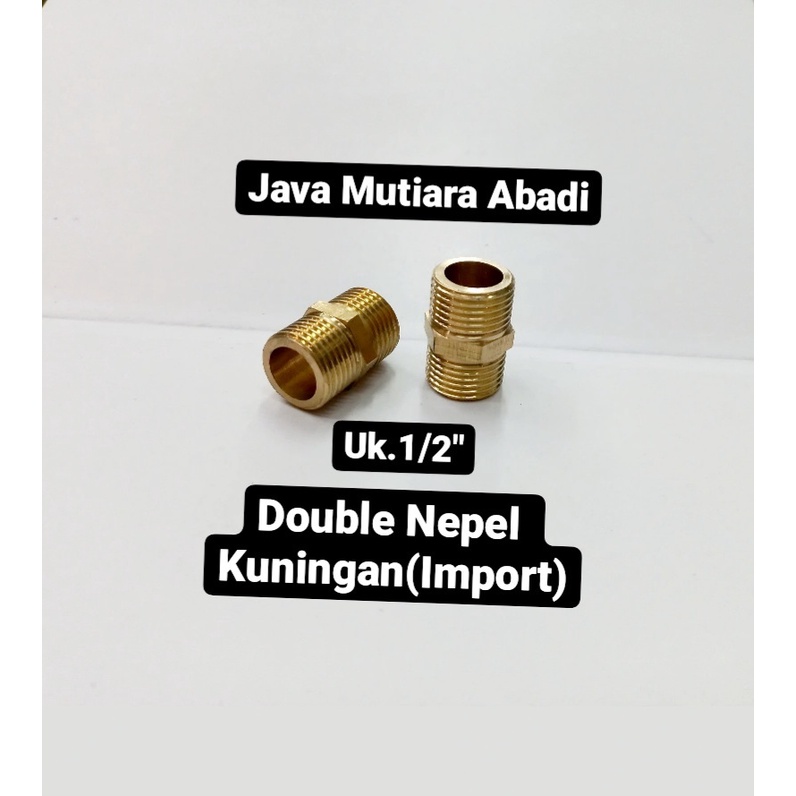 Jual Double nepel/double drat/drat luar ukuran 1/2 inch kuningan(import) Indonesia|Shopee Indonesia