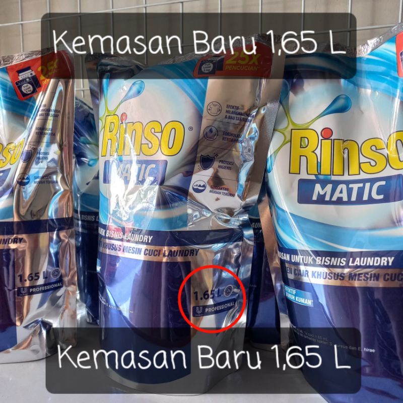 Jual Rinso Matic Cair Professional Detergen Laundry Kiloan Cair 1.65 L ...