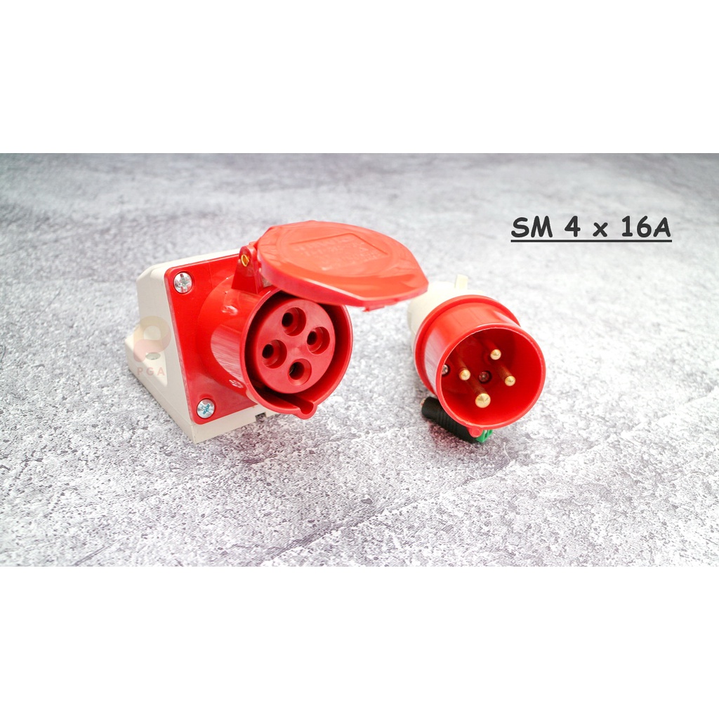 Jual Plug Soket SM 4 x 16A Surface Mounting / Soket Industri | Shopee ...