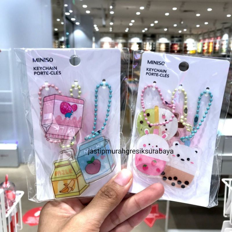 Jual MILK TEA ACRYLIC KEYCHAIN MINISO GANTUNGAN KUNCI MINISO | Shopee ...