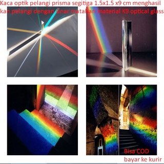 Jual Kaca optik pelangi prisma segitiga 1.5x1.5 x9 cm menghasilkan ...