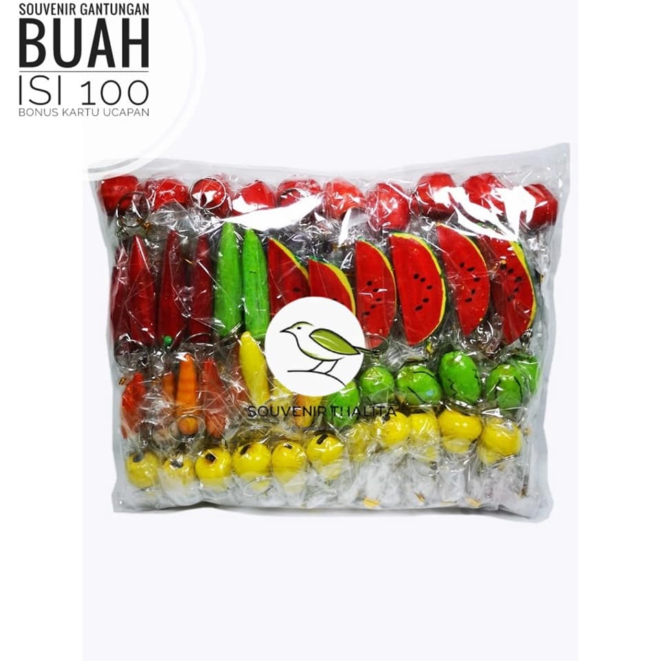 Jual souvenir pernikahan gantungan kunci buah-buahan isi100 pcs | Shopee Indonesia