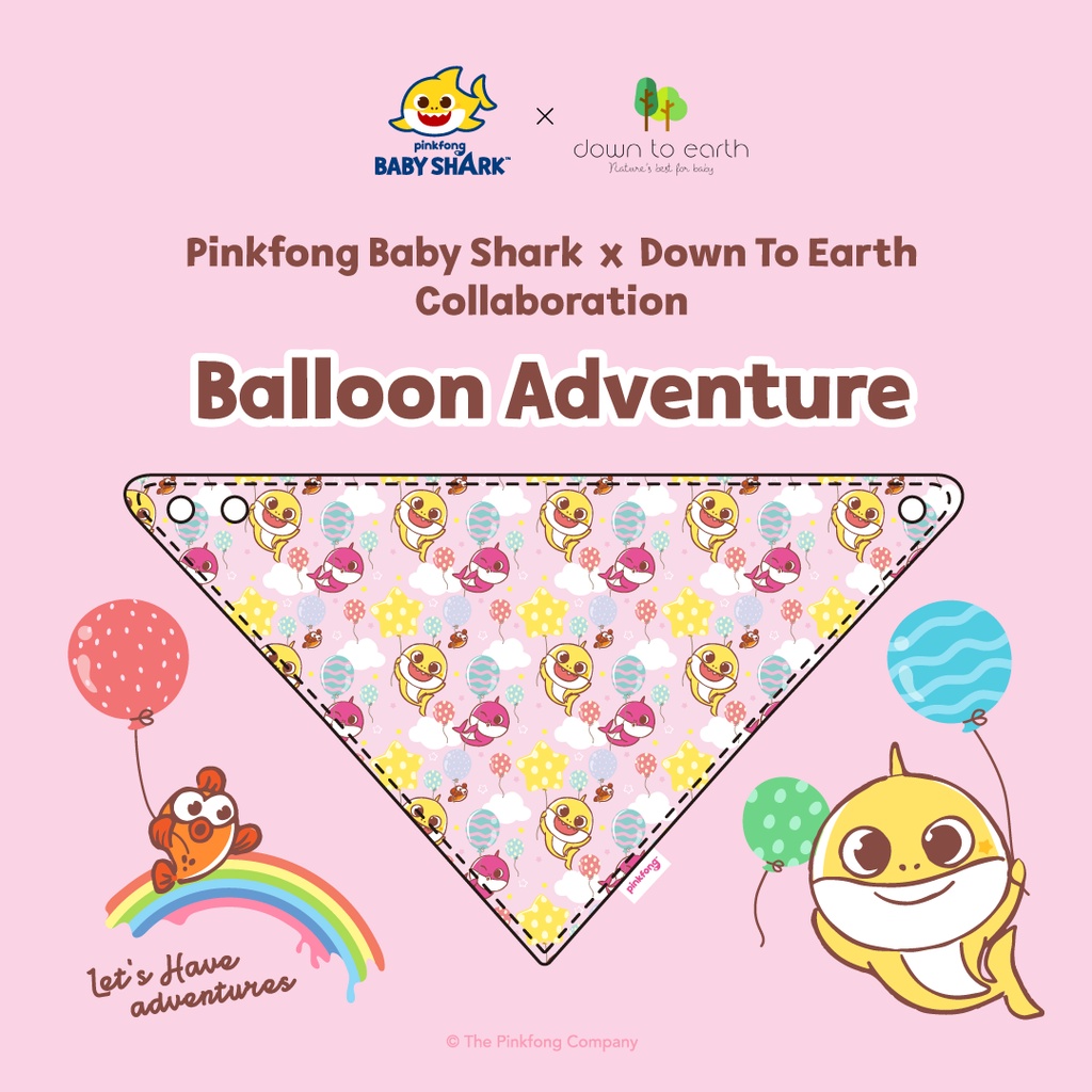 Jual Pinkfong Baby Shark x Down to Earth Premium Kids Bib/Celemek Bayi ...