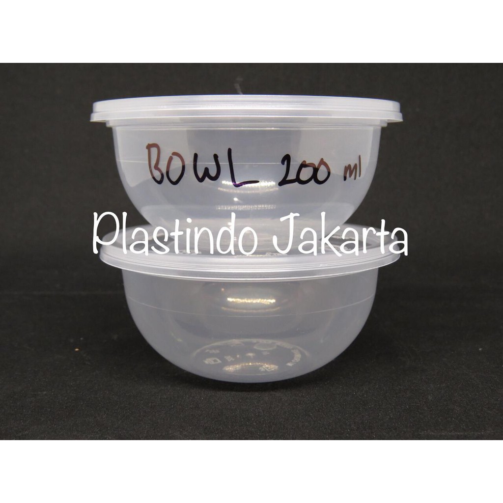 Jual (PACK - isi 25 set) thinwall bowl mangkok cup 200 ml + tutup food ...