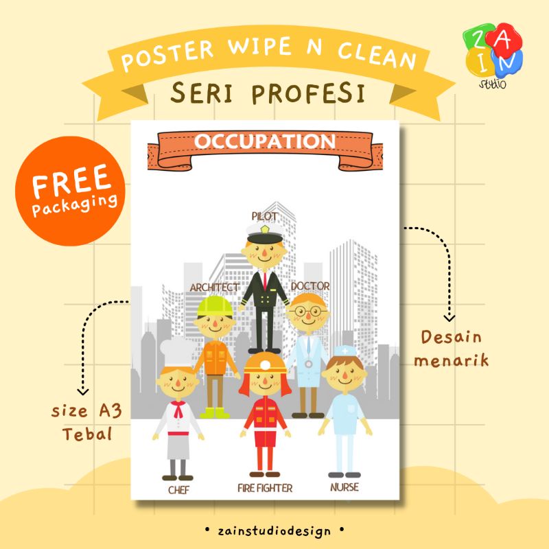 Jual POSTER ANAK - POSTER BELAJAR EDUKASI TK PAUD SERI PEKERJAAN ...