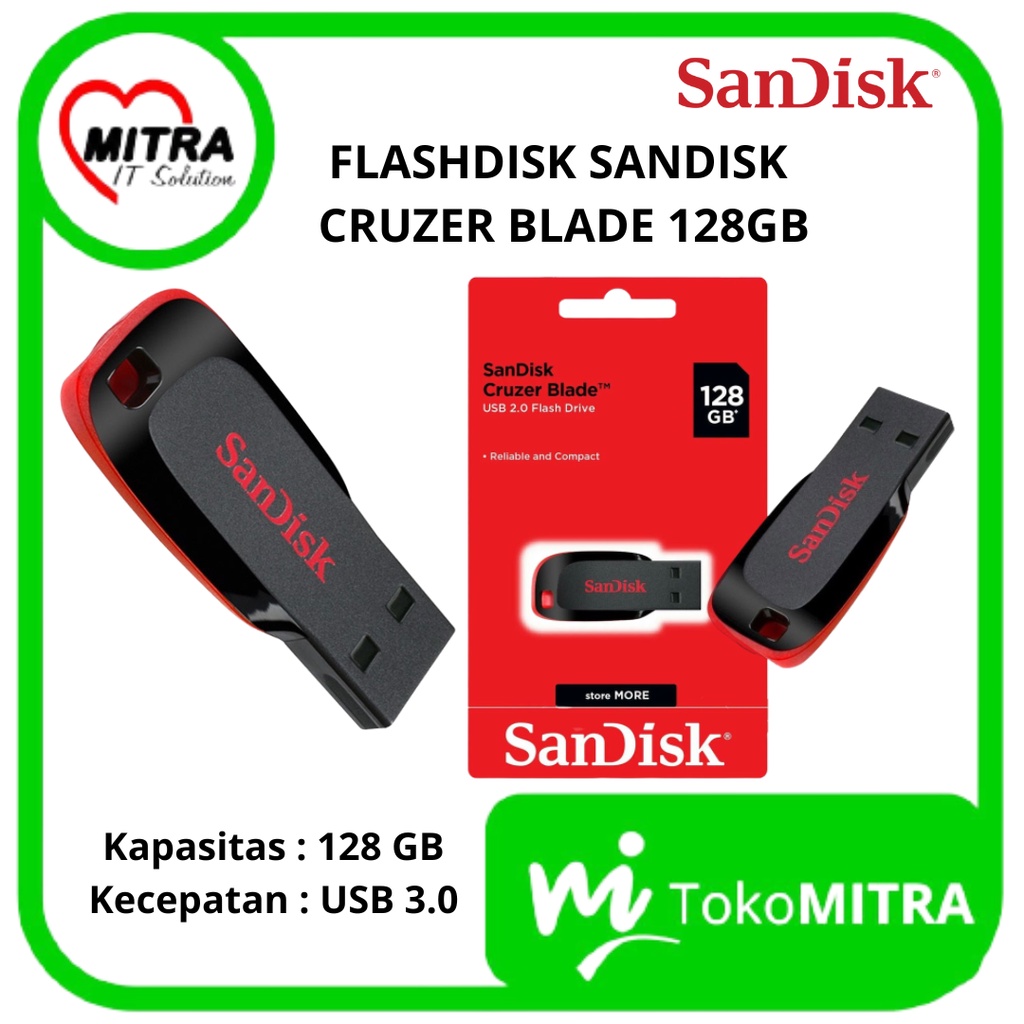 Jual FLASHDISK SANDISK 128GB CRUZE BLADE | Shopee Indonesia