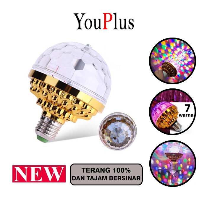 Jual YOUPLUS LAMPU DISCO PUTAR 7 WARNA / Bohlam Lampu Disco Magic Ball ...