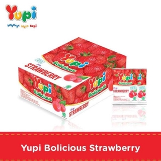 Jual Permen Yupi Bolicious Strawberry Stroberi Box Isi 24Pcs 24 Pcs ...