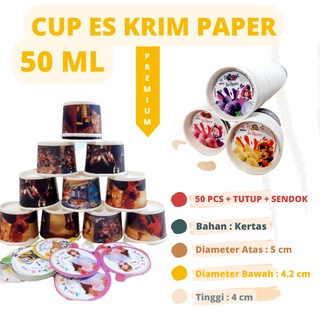 Jual 50 PCS CUP ICE CREAM LENGKAP / cup kecil ice cream / cup es krim ...