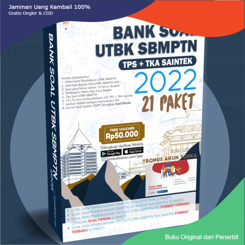 Jual Bebas Buku Bank Soal Utbk Tps Dan Tka Saintek 2022 Dilengkapi
