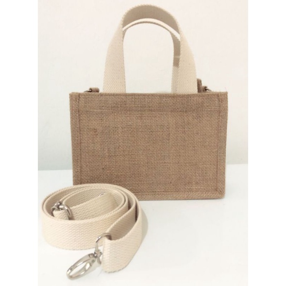 Jual Tas goni laminasi jutebag laminated custom nama sling bag | Shopee ...