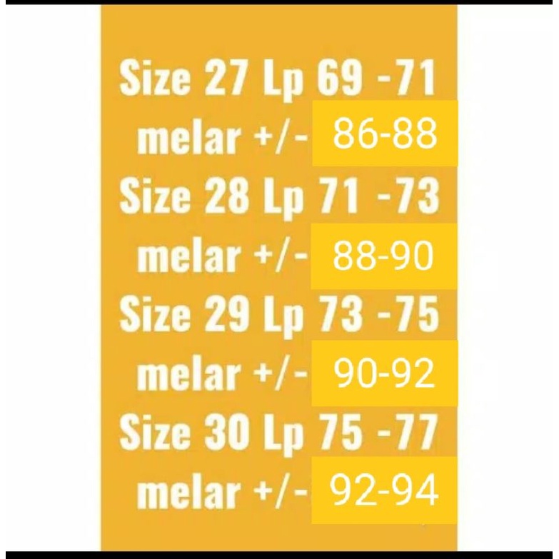 Jual size CHART 27-30 dan 31-34 | Shopee Indonesia
