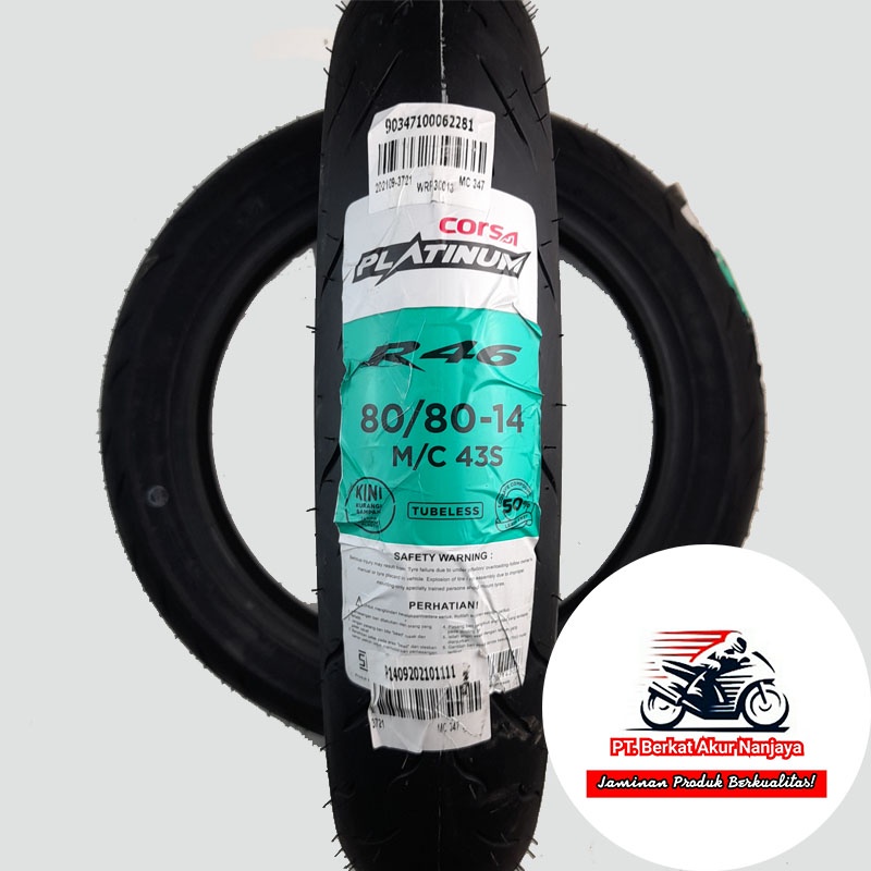 Jual Corsa Platinum R46 80/80-14 Ban Matic Tubeless BONUS Pentil ...