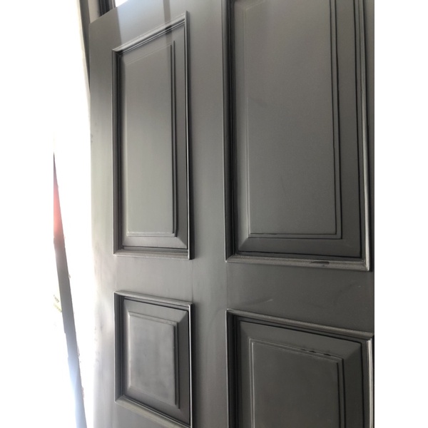 Jual Pintu meranti double sudah finishing duco type Hitam Doff | Shopee ...