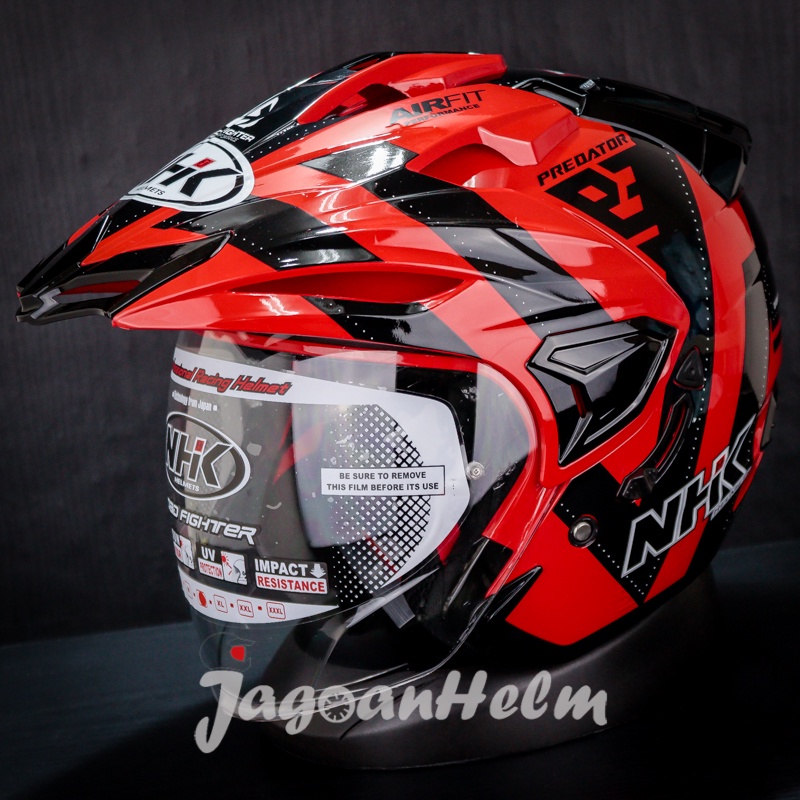 Jual NHK HELM PREDATOR CRYPTON ROYAL | ROYAL RED BLACK | DOUBLE VISOR ...